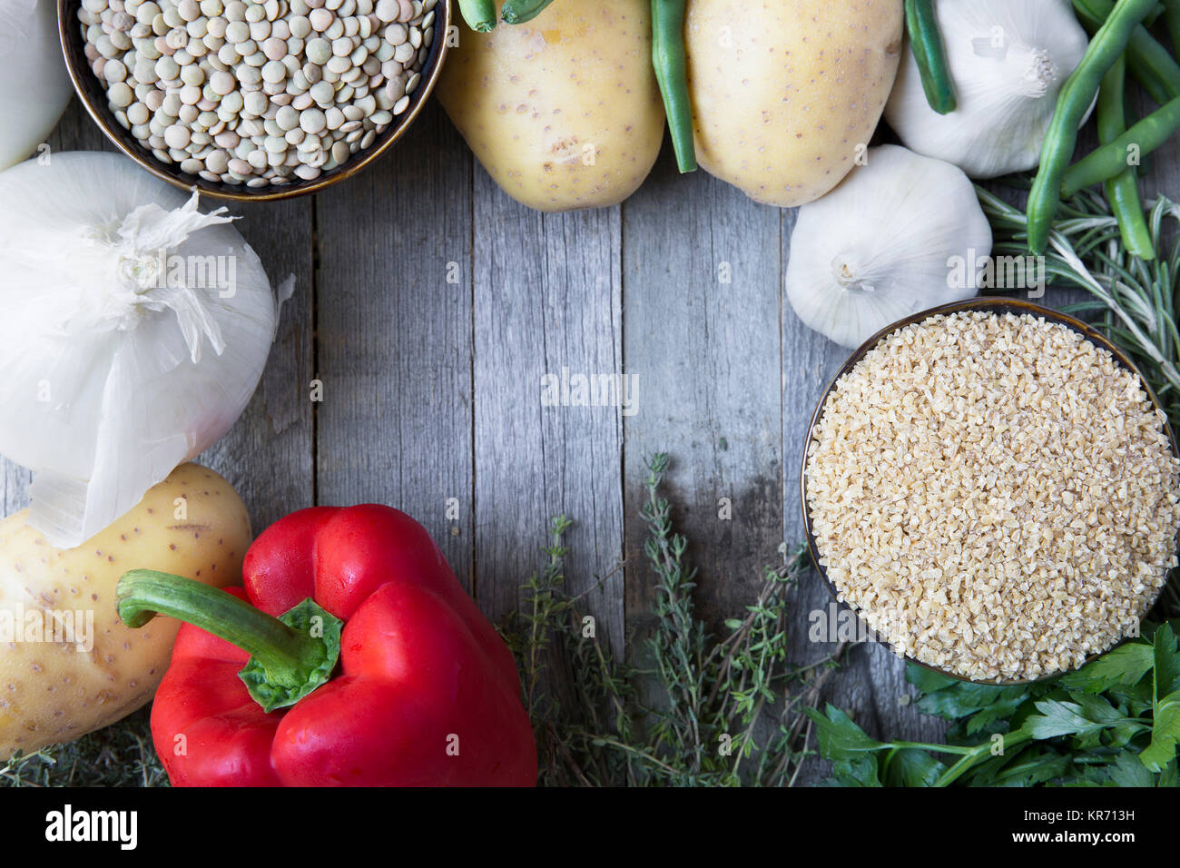 Fresh Ingredients with Copy Space Stock Photo - Alamy