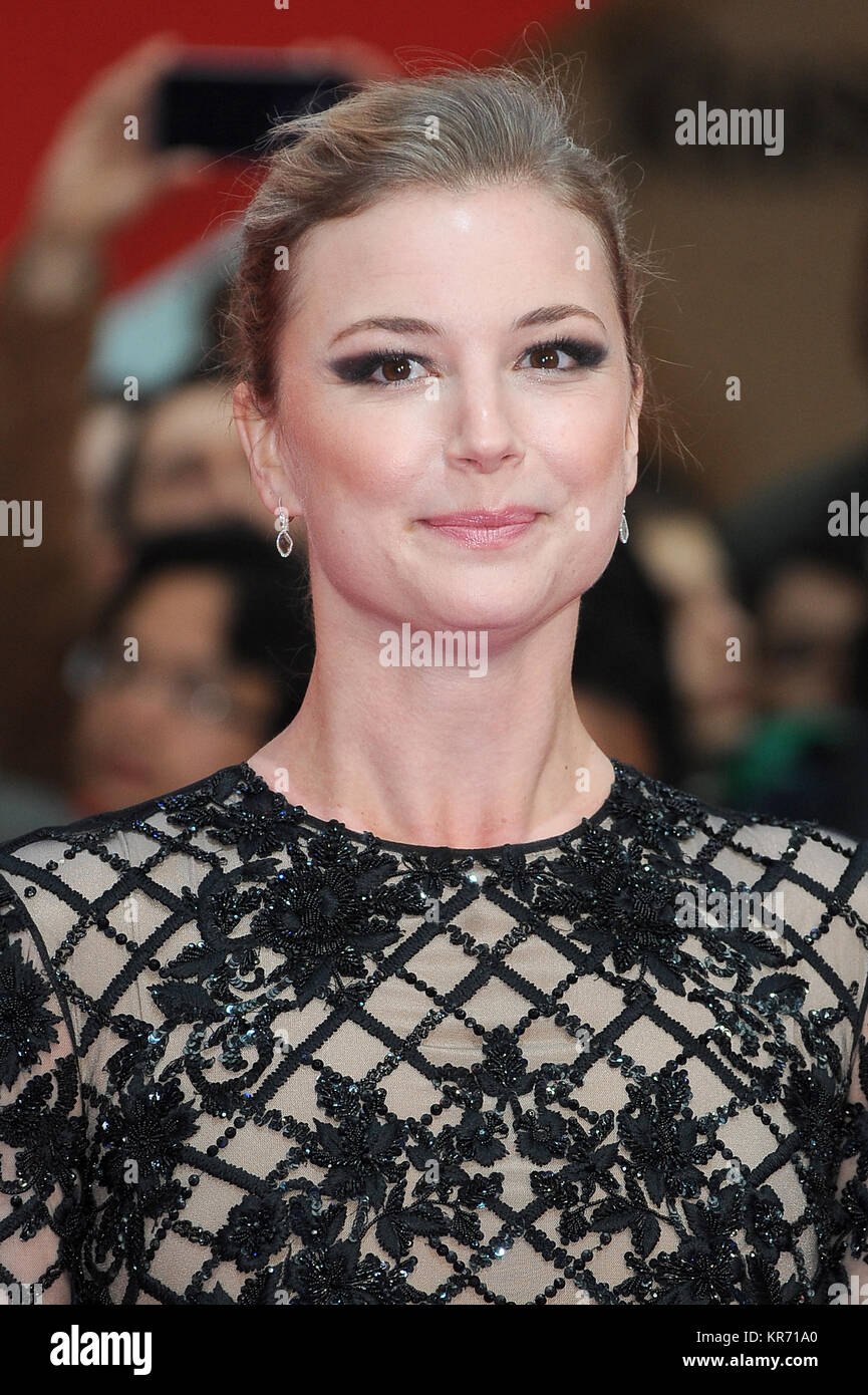 Emily Vancamp attends the European premiere of Captain America: Civil ...