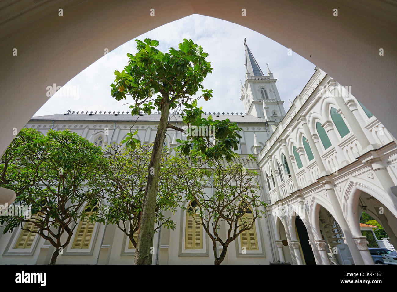 View of CHIJMES, a historic building complex around a landmark colonial ...