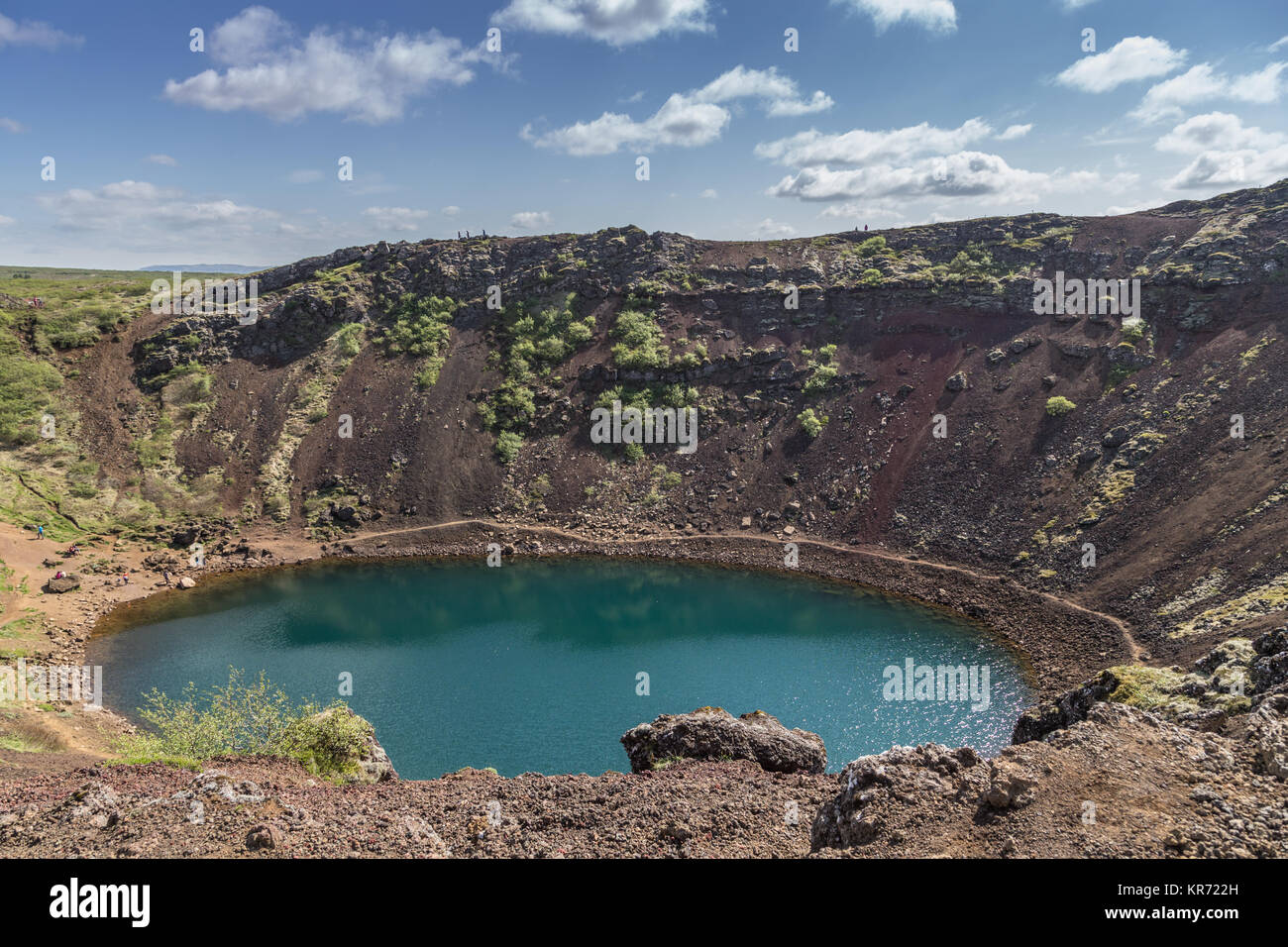 Kerið volcanic crater lake (also called Kerid or Kerith) in southern ...
