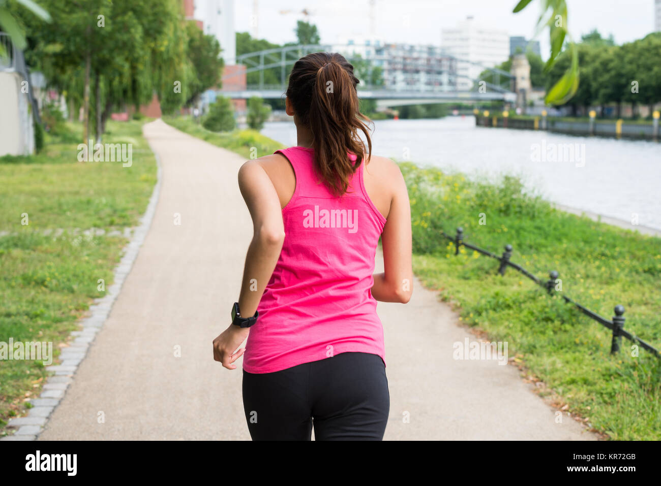 Fitness Woman Running Outdoors Stock Photo - Alamy
