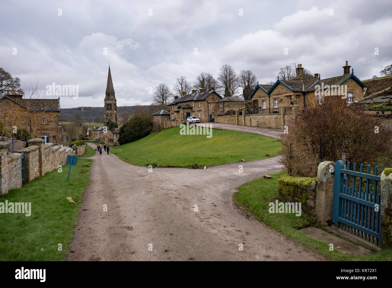 Edensor village in the county of Derbyshire, England, UK Stock Photo ...