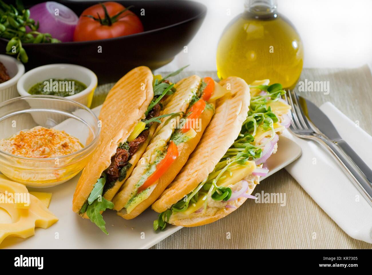 assorted panini sandwich Stock Photo - Alamy