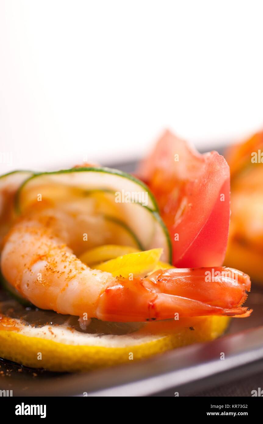 colorful prawn shrimps appetizer snack Stock Photo - Alamy