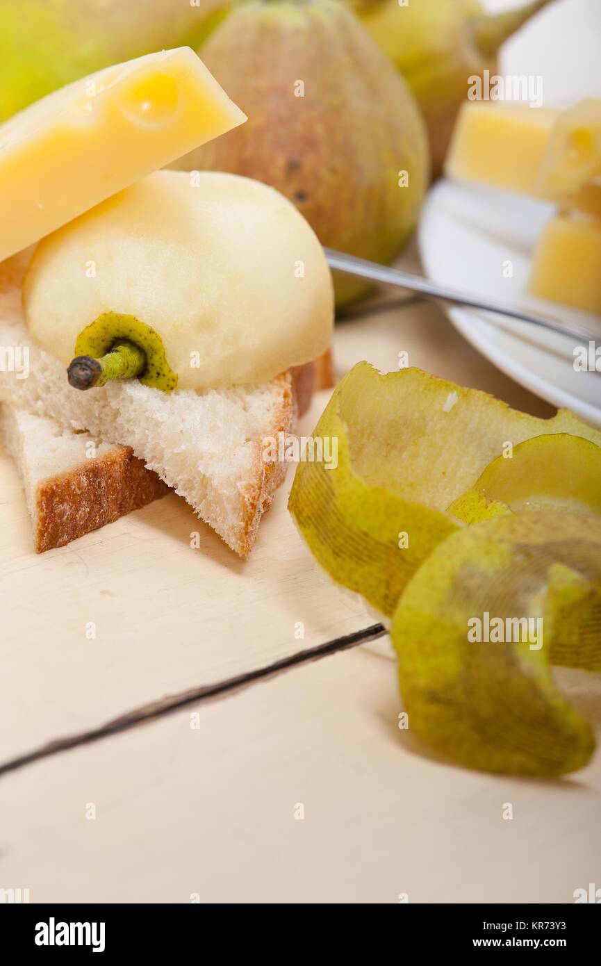 fresh pears and cheese Stock Photo - Alamy