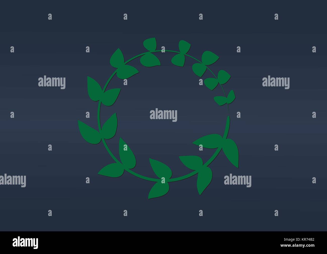 A green branch with leaves folded into a ring Stock Vector Image & Art ...