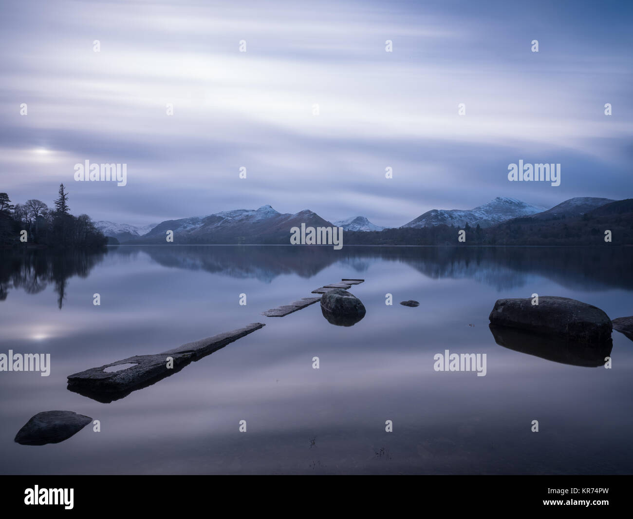 Isthmus Bay, Derwent Water, Keswick, Lake District, England on a ...