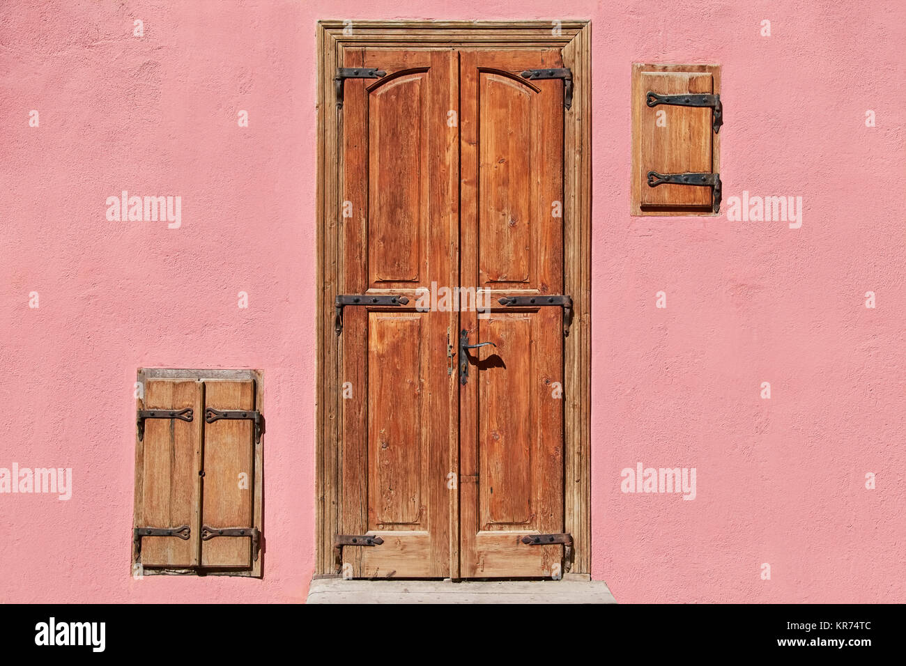 Closed Door and Windows Stock Photo - Alamy