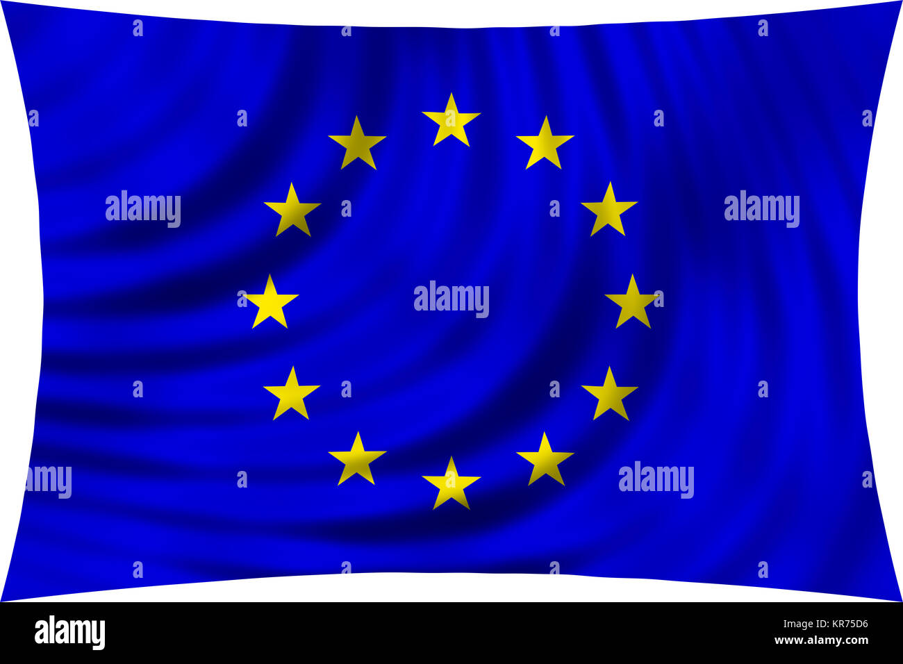 Flag of Europe waving in wind isolated on white Stock Photo - Alamy