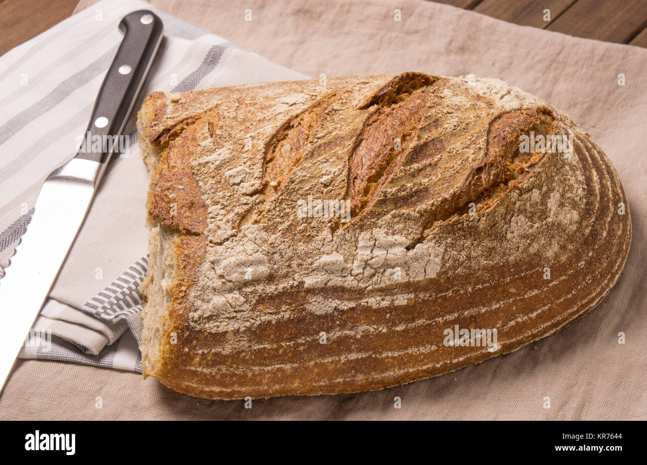Loaf of fresh baked Organic whole wheat bread Stock Photo - Alamy