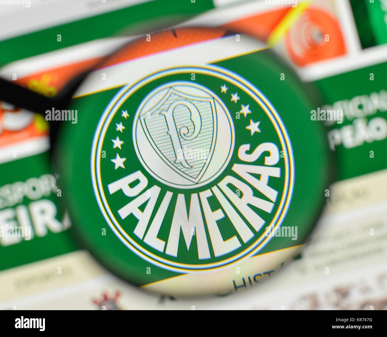Milan, Italy - November 1, 2017: Sociedade Esportiva Palmeiras logo on ...