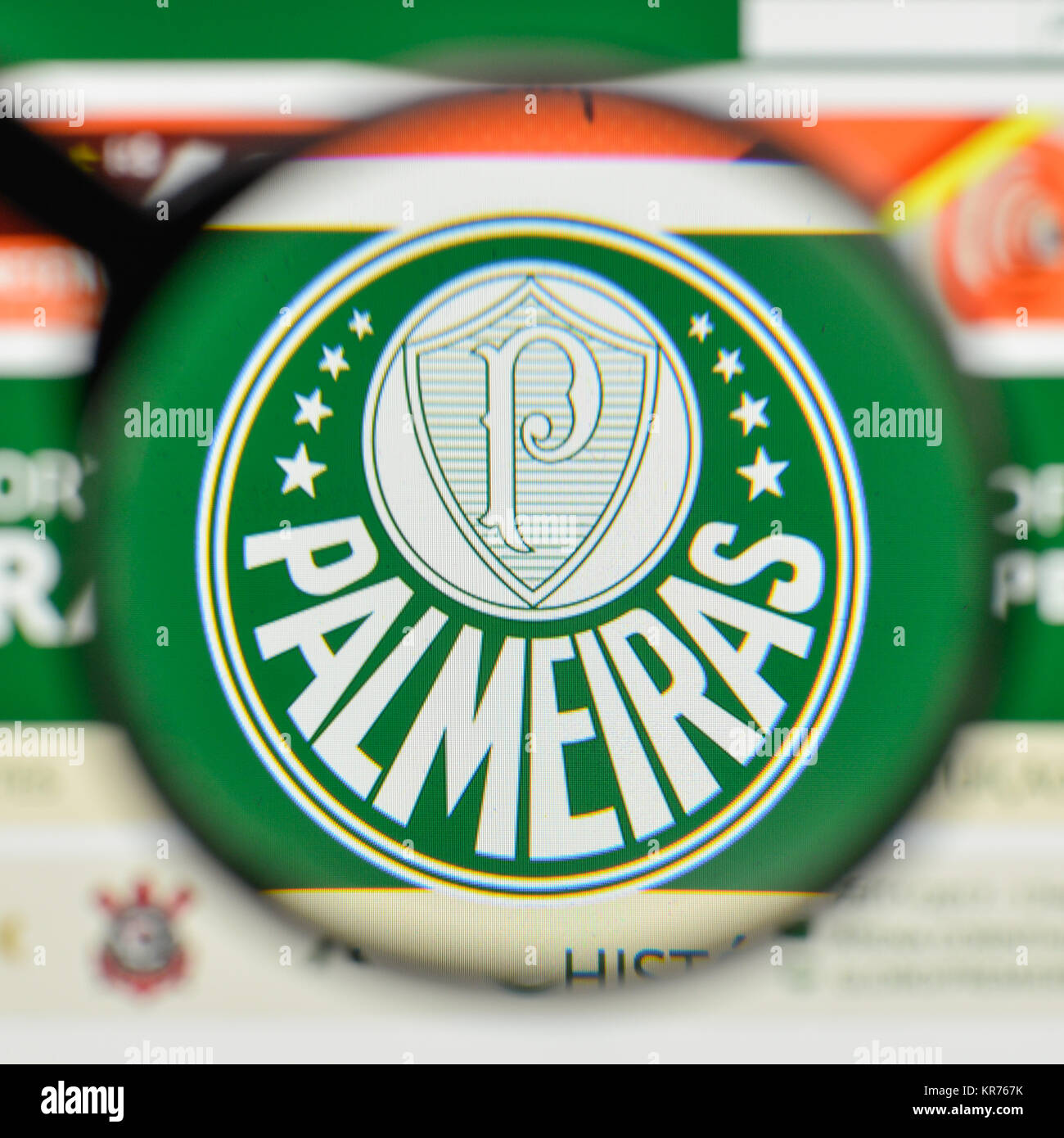 Milan, Italy - November 1, 2017: Sociedade Esportiva Palmeiras logo on ...
