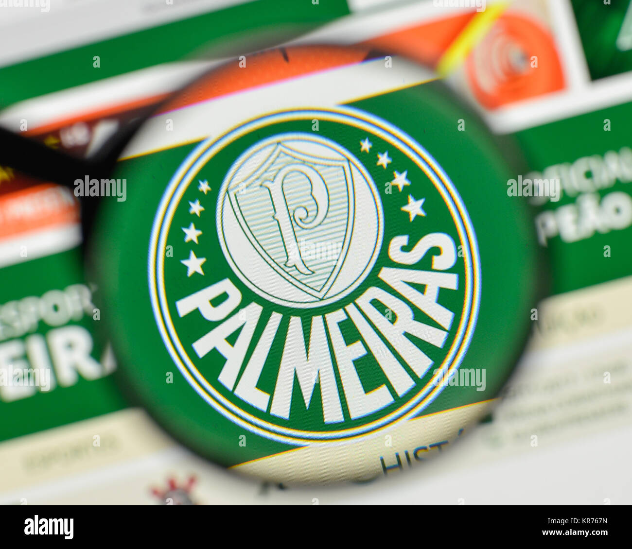 Milan, Italy - November 1, 2017: Sociedade Esportiva Palmeiras logo on ...
