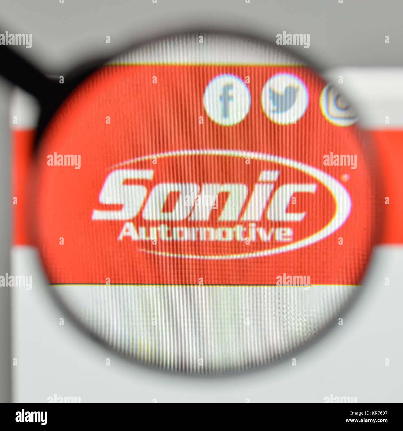 Milan, Italy - November 1, 2017: Sonic Automotive logo on the website ...