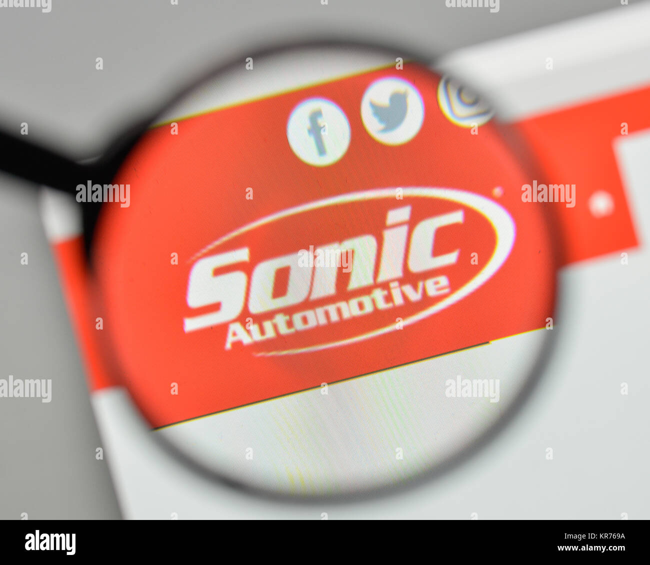 Milan, Italy - November 1, 2017: Sonic Automotive logo on the website ...