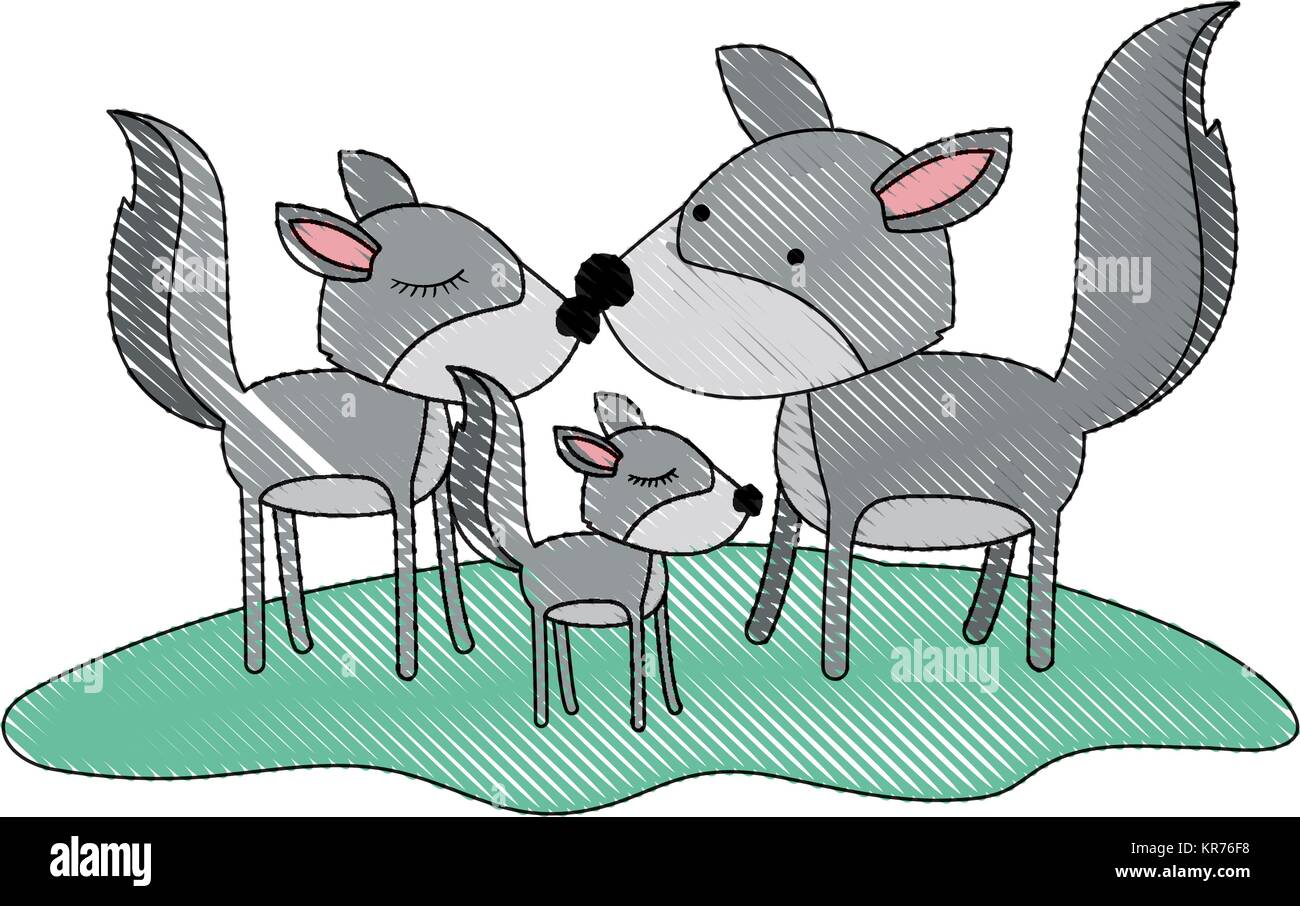 Female grey wolf cub Stock Vector Images - Alamy