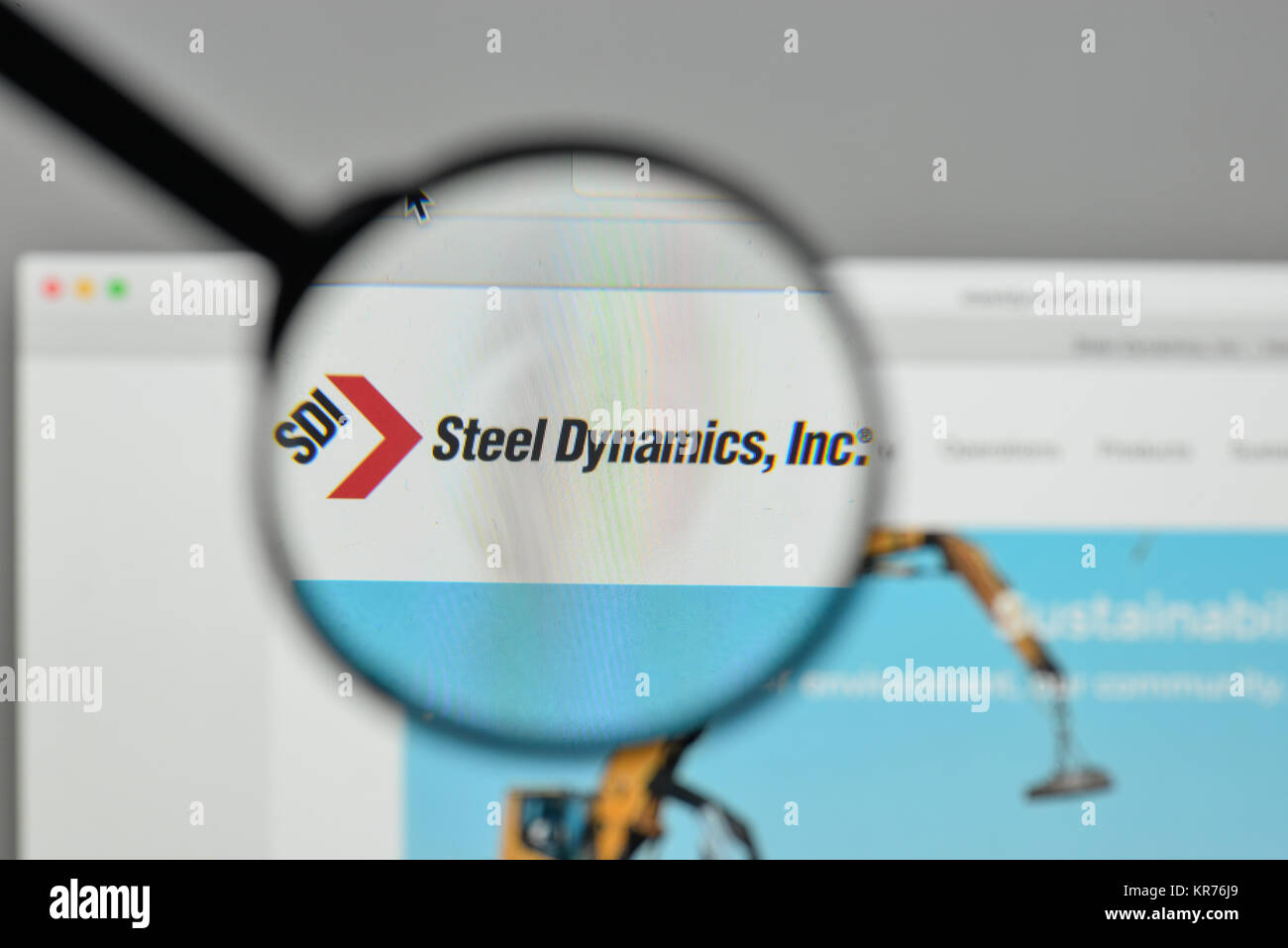 Milan, Italy - November 1, 2017: Steel Dynamics logo on the website ...