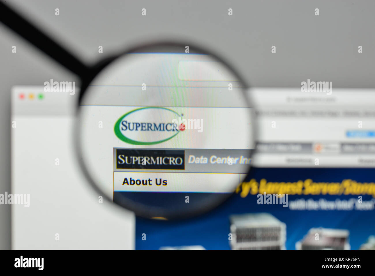 Milan, Italy - November 1, 2017: Supermicro logo on the website ...