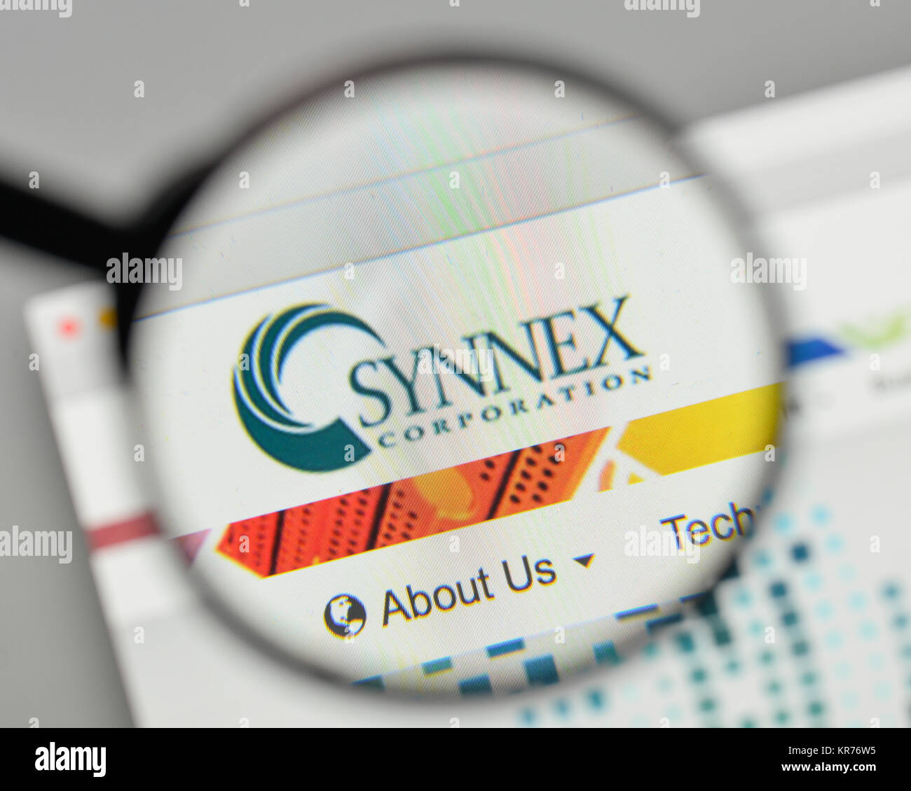 Milan, Italy - November 1, 2017: Synnex logo on the website homepage ...