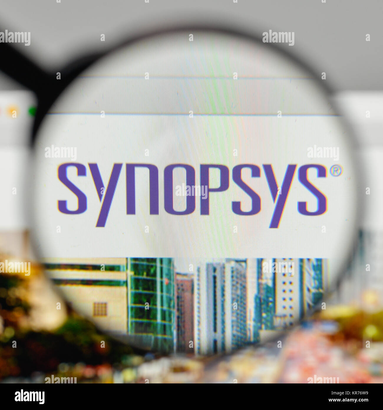 Milan, Italy - November 1, 2017: Synopsys logo on the website homepage ...