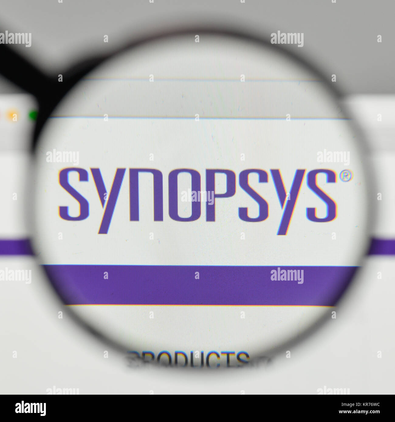 Milan, Italy - November 1, 2017: Synopsys logo on the website homepage ...