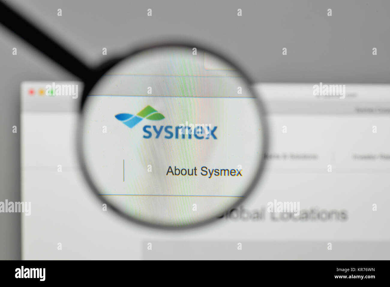 Milan, Italy - November 1, 2017: Sysmex Corp logo on the website ...