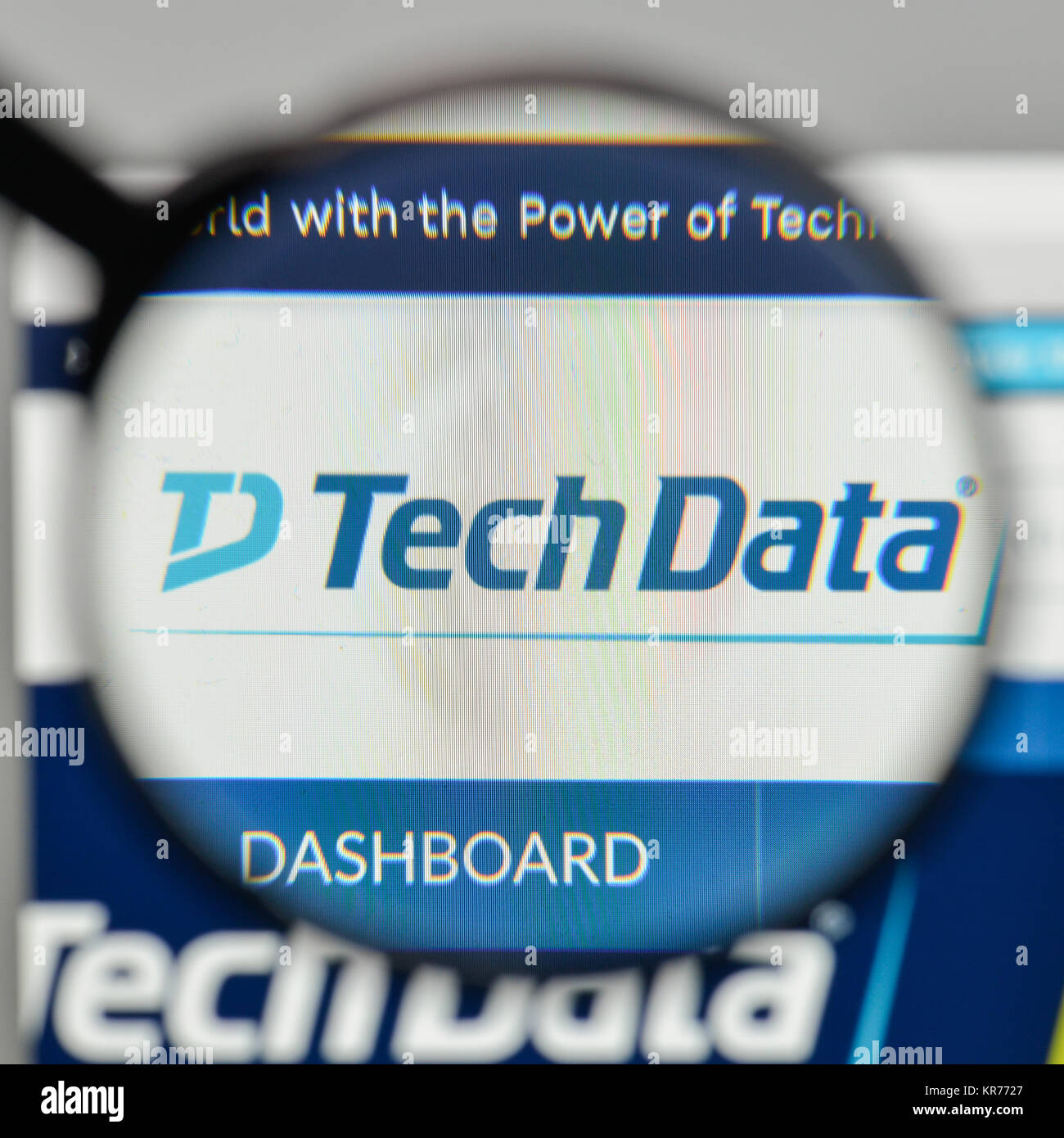 Milan, Italy - November 1, 2017: Tech Data logo on the website homepage ...