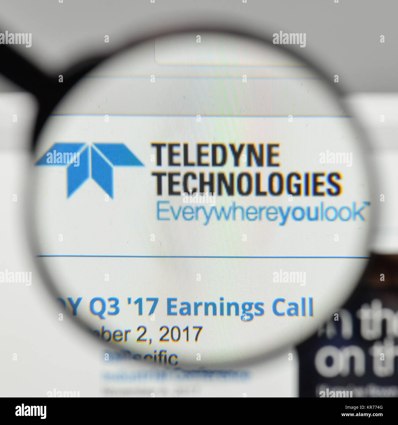 Milan, Italy - November 1, 2017: Teledyne Technologies logo on the ...