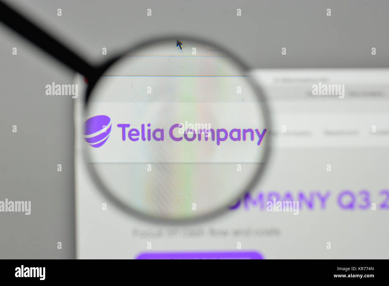 Milan, Italy - November 1, 2017: Telia Company logo on the website ...