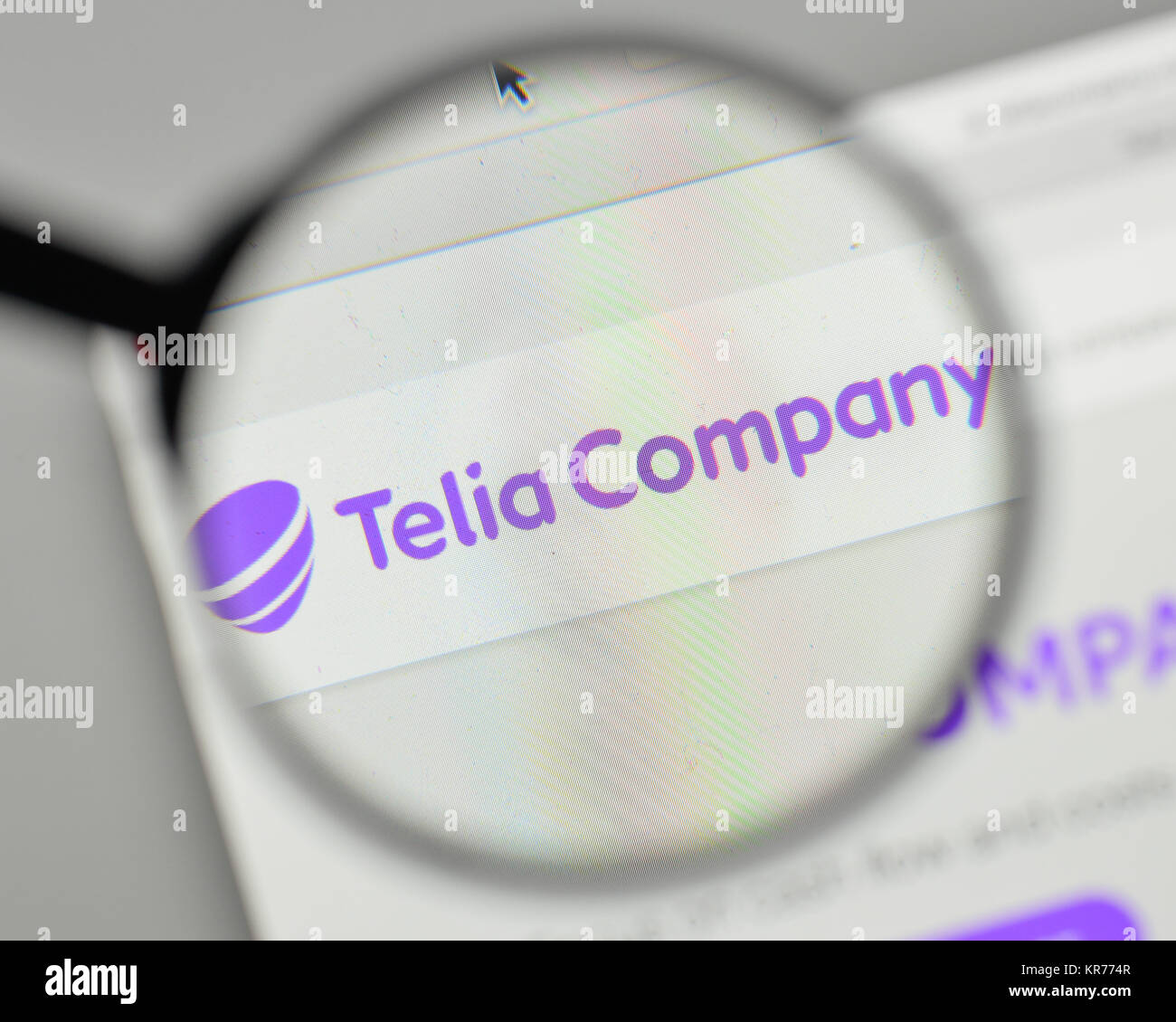 Milan, Italy - November 1, 2017: Telia Company logo on the website ...