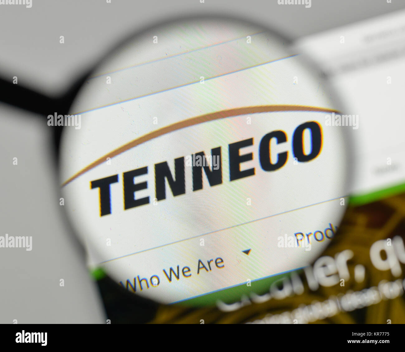 Milan, Italy - November 1, 2017: Tenneco logo on the website homepage ...