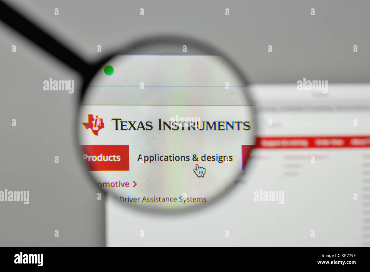 Milan, Italy - November 1, 2017: Texas Instruments logo on the website ...