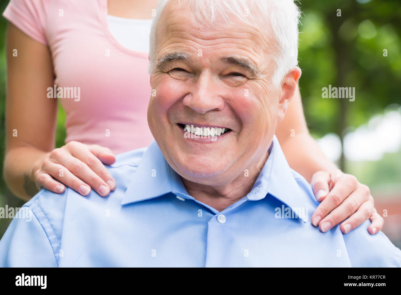 Woman With Her Father Stock Photo - Alamy
