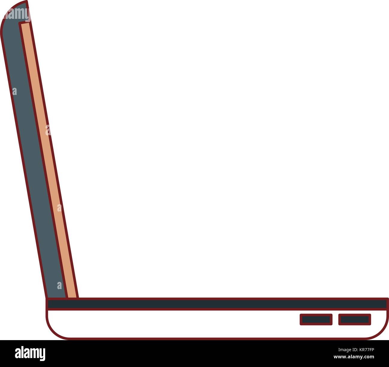 laptop computer side view in colorful silhouette Stock Vector Image ...