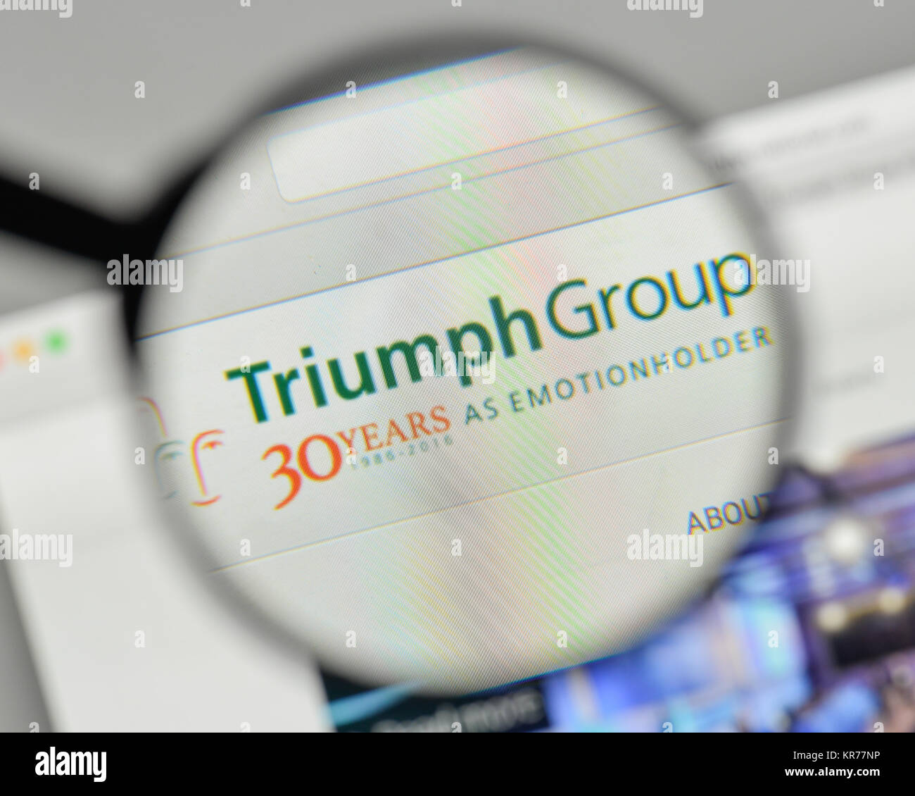 Milan, Italy - November 1, 2017: Triumph Group logo on the website ...