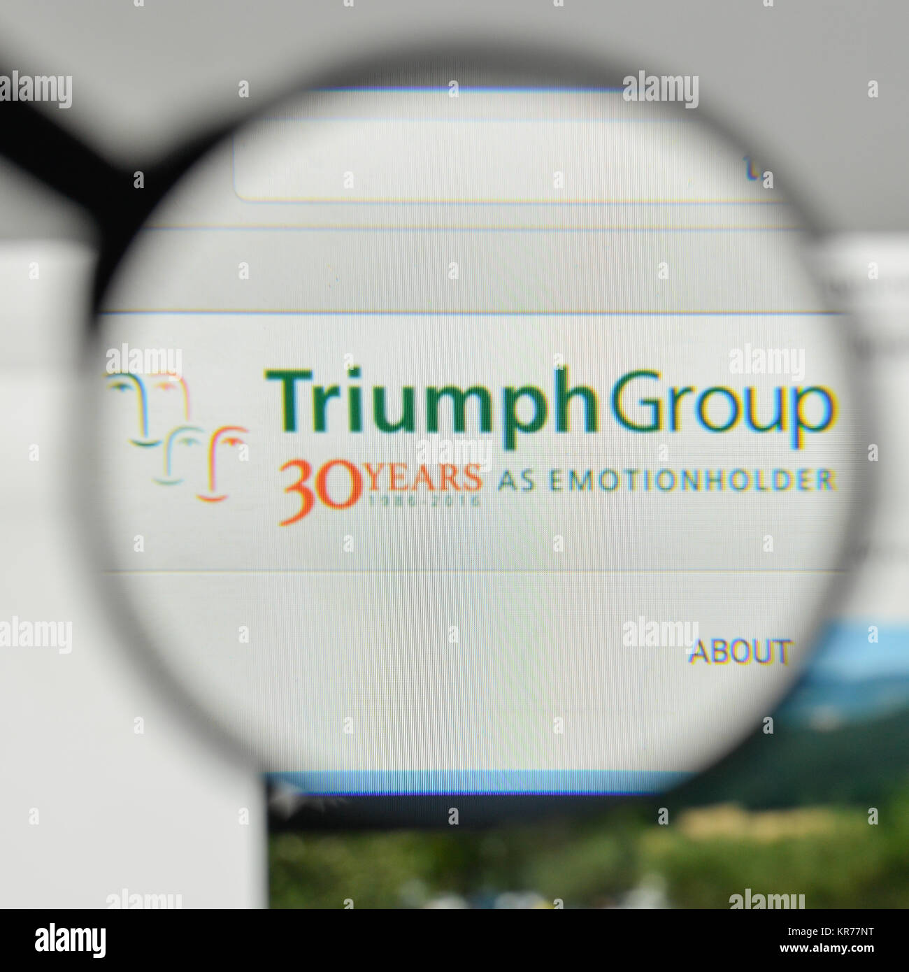 Milan, Italy - November 1, 2017: Triumph Group logo on the website ...