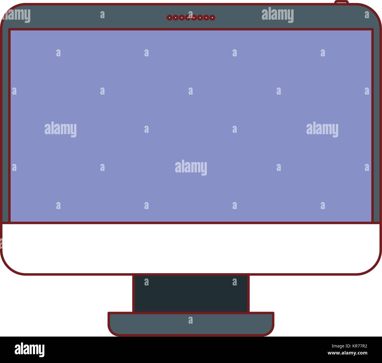 desktop computer front view in colorful silhouette Stock Vector Image ...