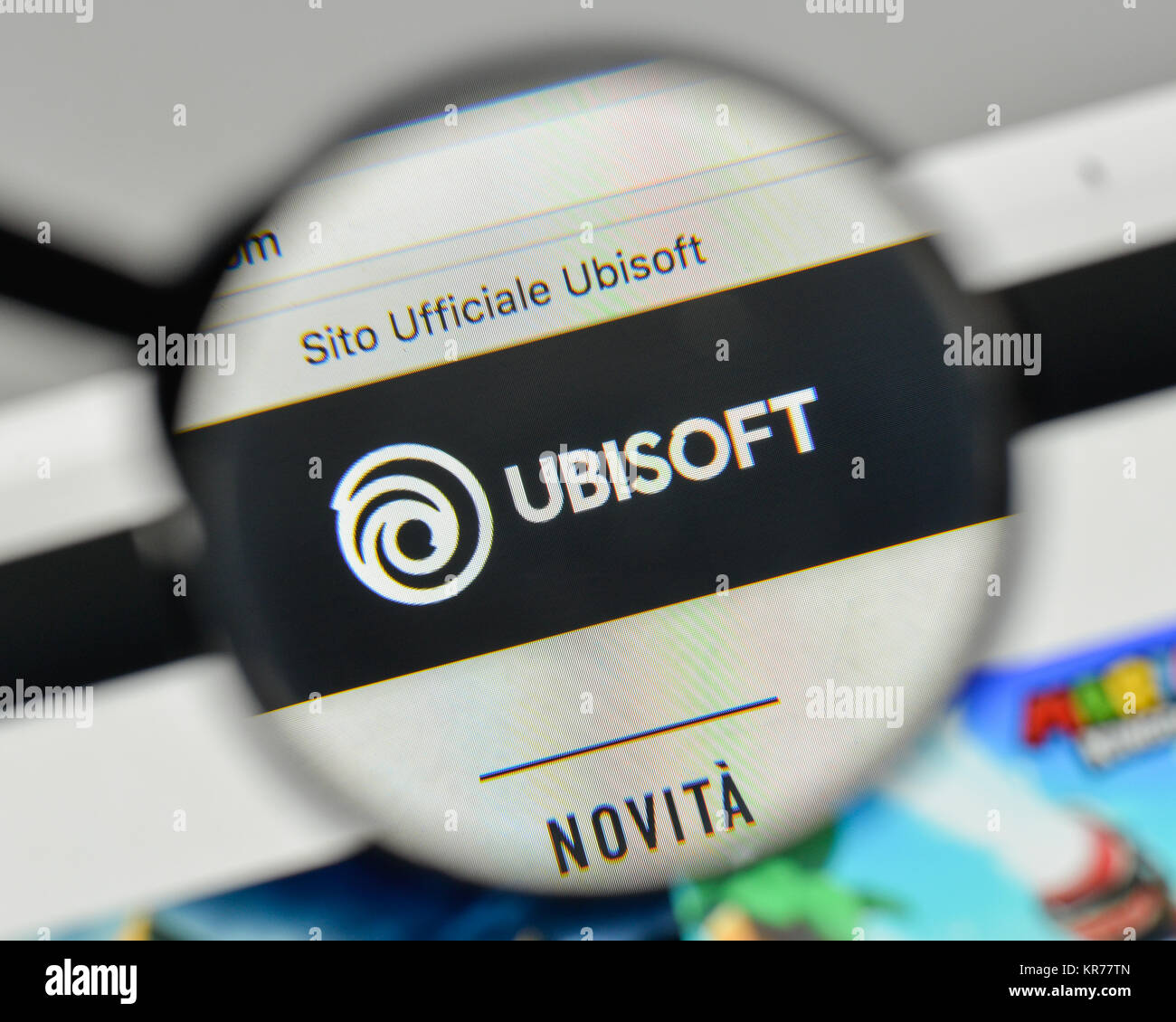 Milan, Italy - November 1, 2017: Ubisoft logo on the website homepage ...
