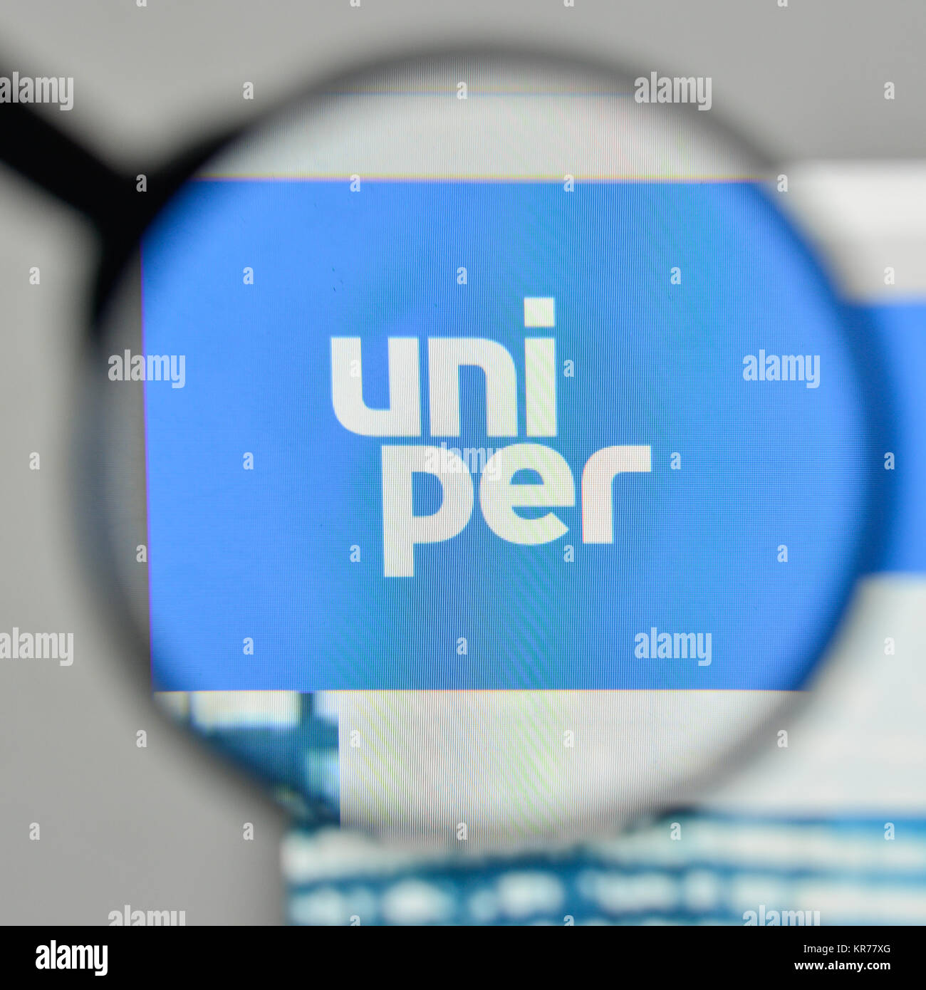Milan, Italy - November 1, 2017: Uniper logo on the website homepage ...