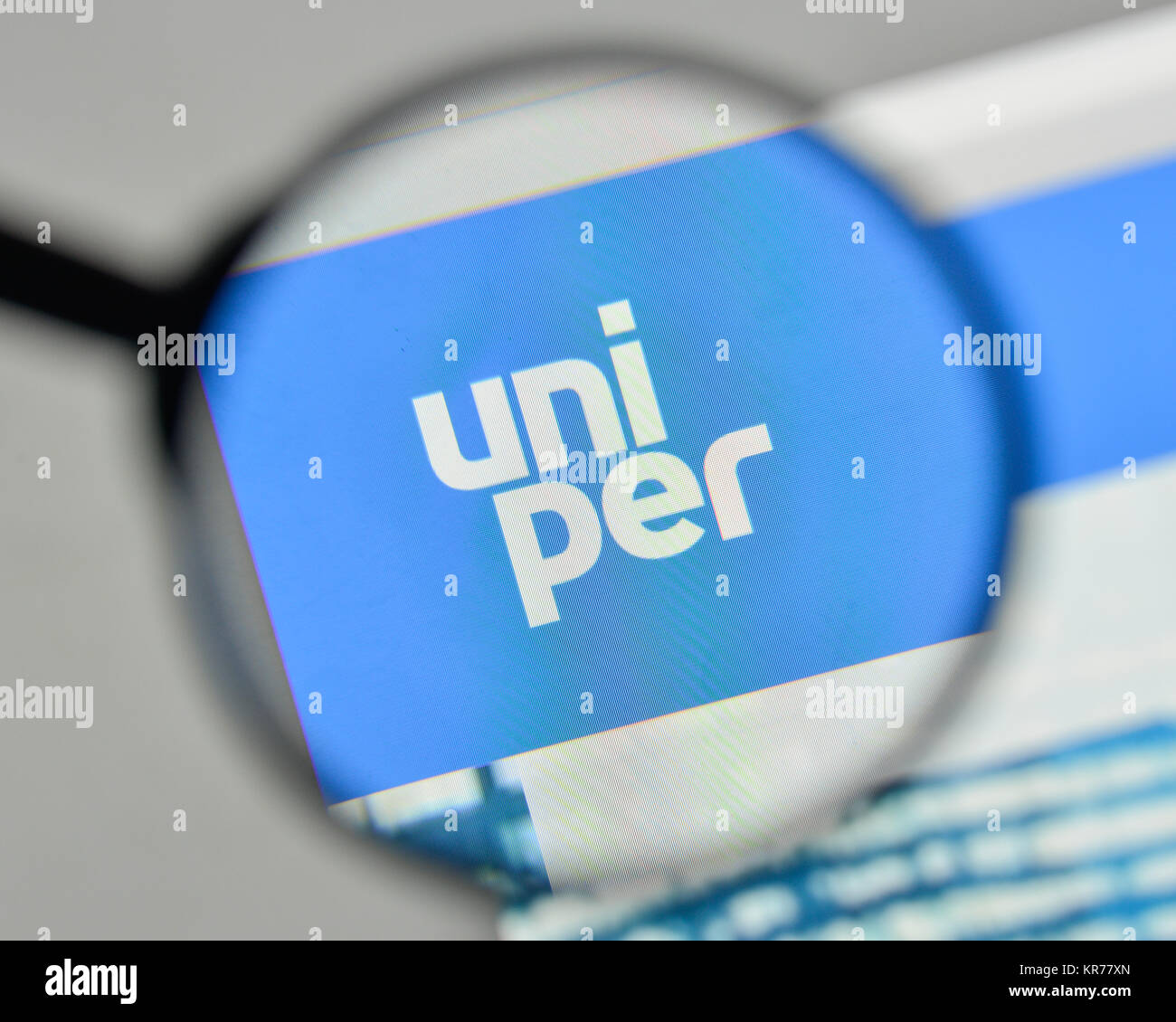 Milan, Italy - November 1, 2017: Uniper logo on the website homepage ...