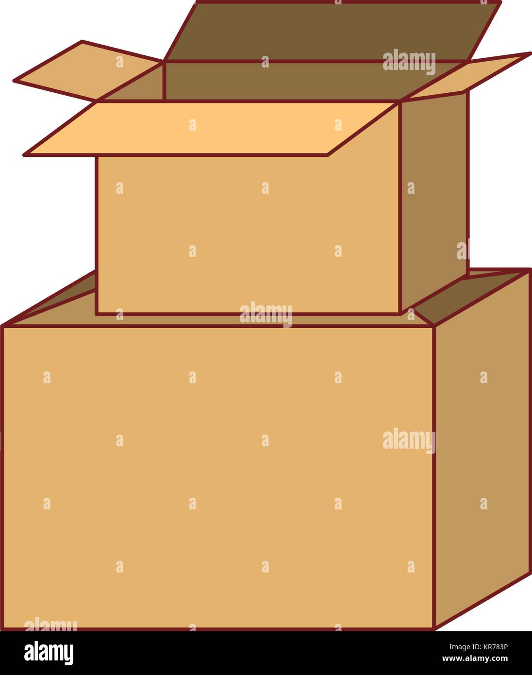 Stacked with cardboard Stock Vector Images - Alamy