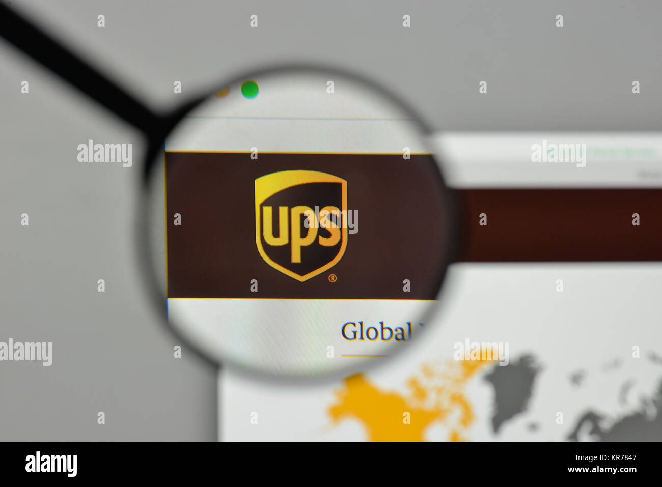 Milan, Italy - November 1, 2017: UPS logo on the website homepage Stock ...