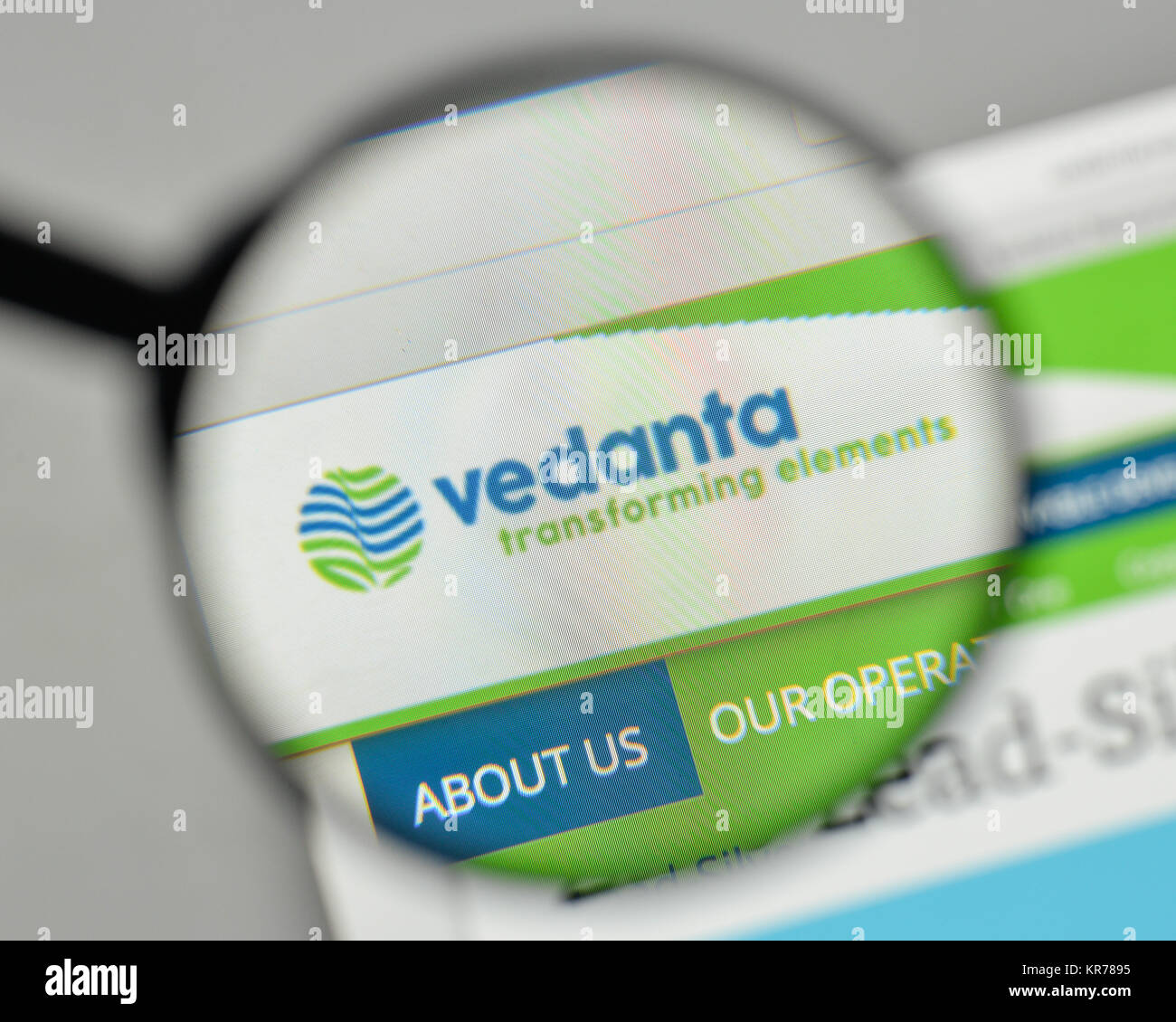 Milan, Italy - November 1, 2017: Vedanta Resources logo on the website ...