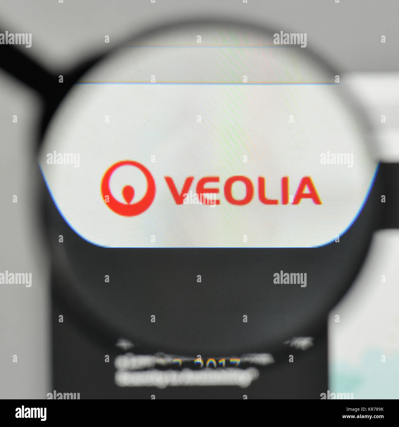 Milan, Italy - November 1, 2017: Veolia logo on the website homepage ...