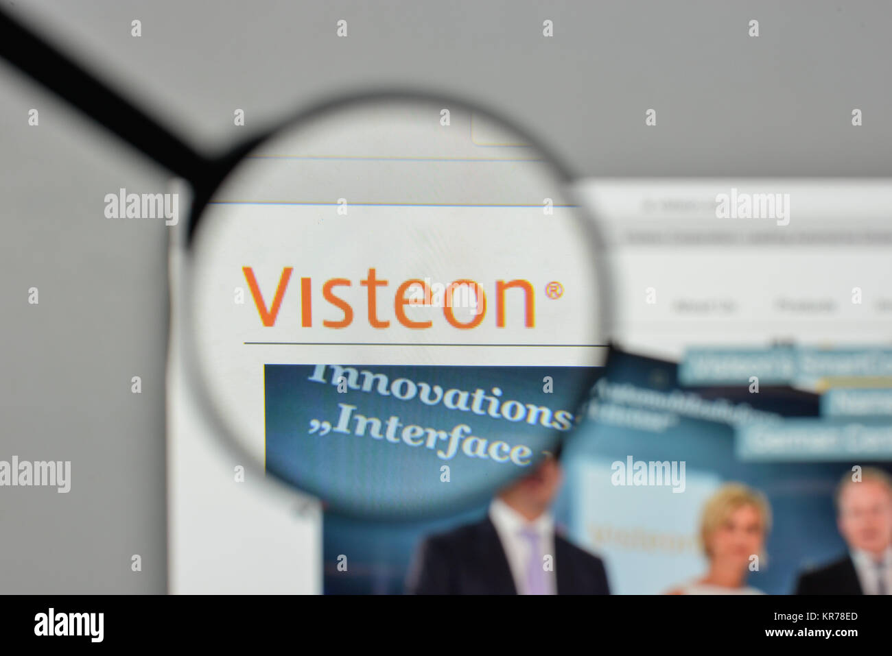 Milan, Italy - November 1, 2017: Visteon logo on the website homepage ...