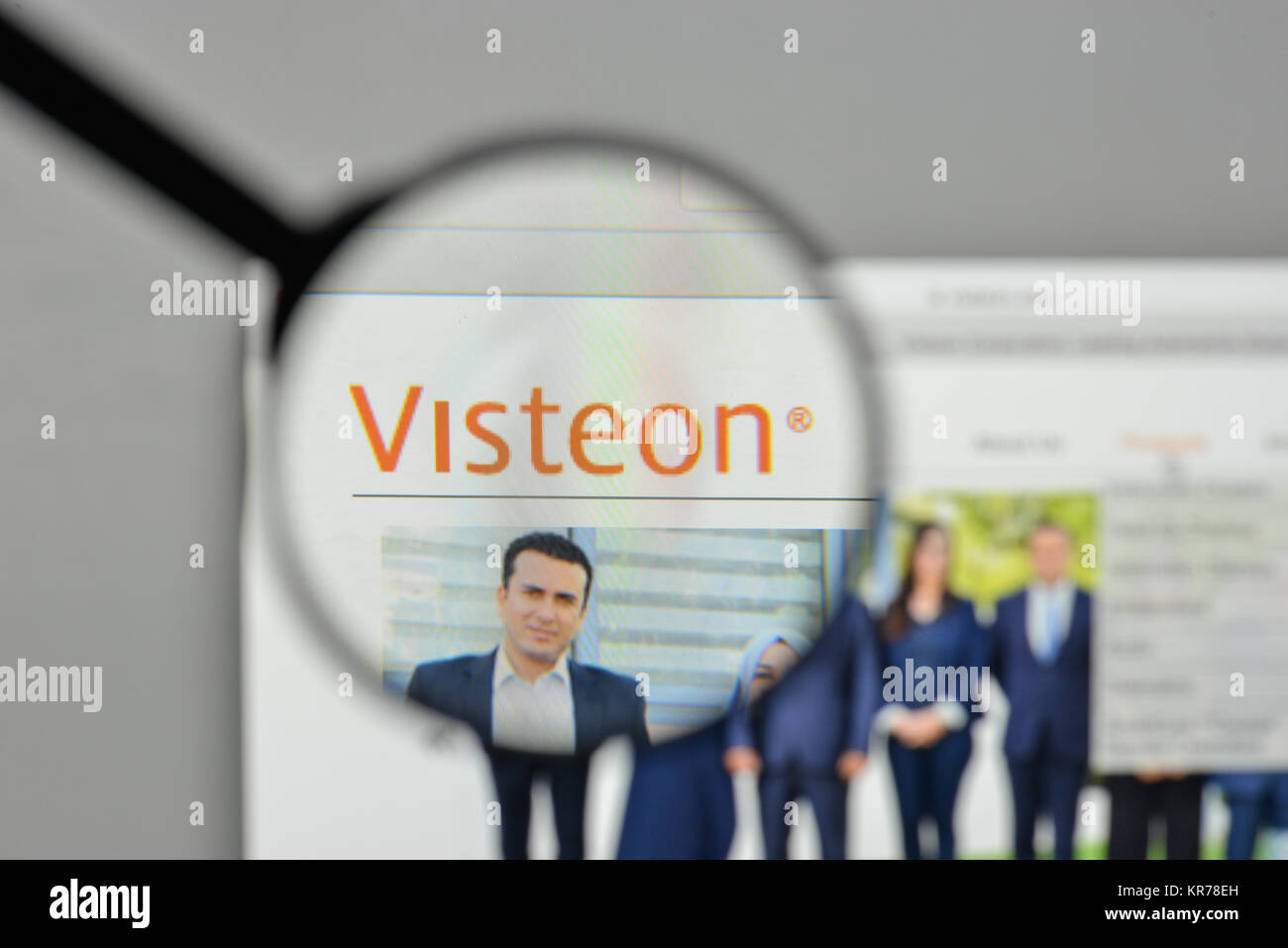 Milan, Italy - November 1, 2017: Visteon logo on the website homepage ...