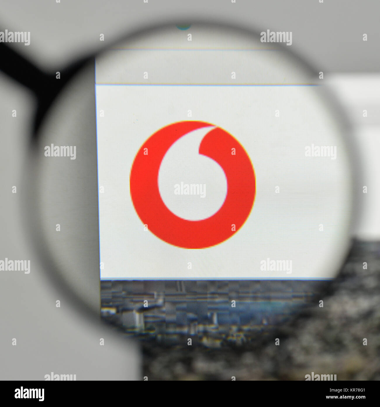 Milan, Italy - November 1, 2017: Vodafone Group logo on the website ...