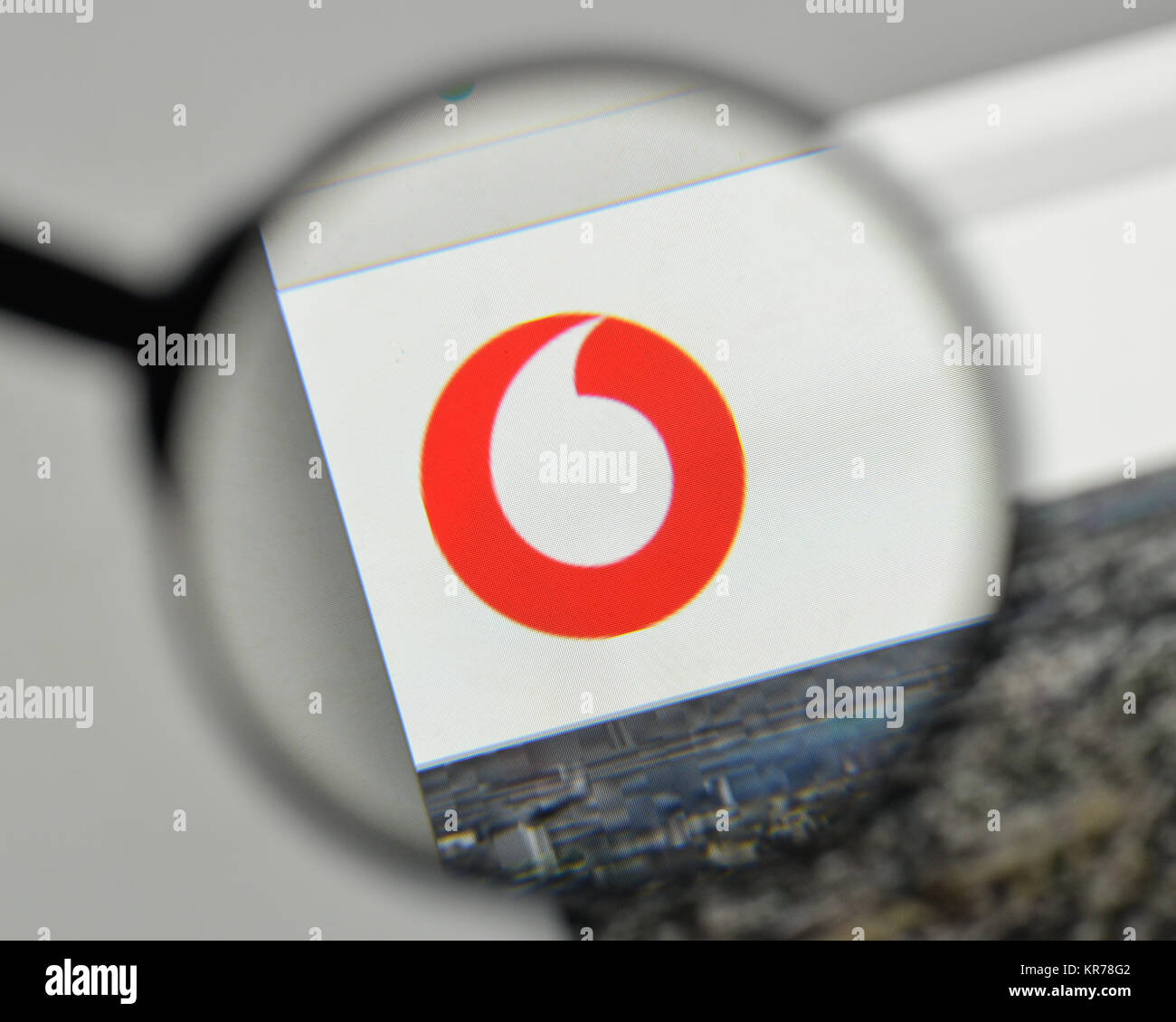 Milan, Italy - November 1, 2017: Vodafone Group logo on the website ...