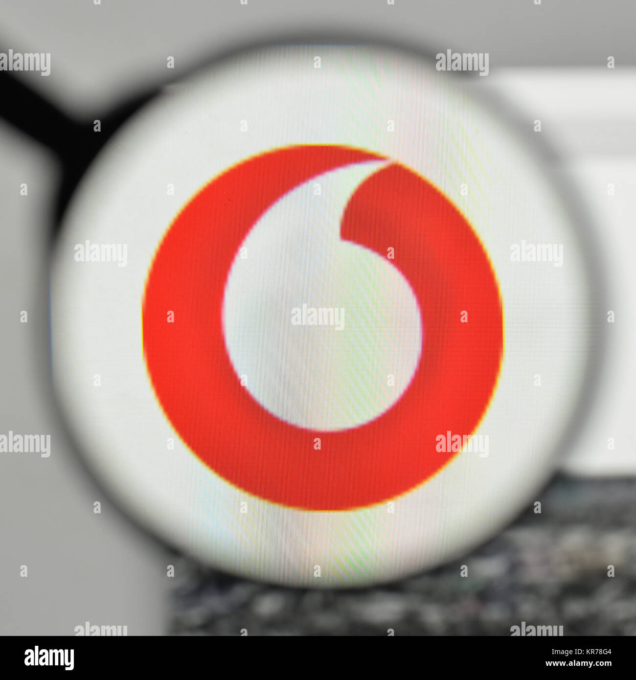Milan, Italy - November 1, 2017: Vodafone Group logo on the website ...