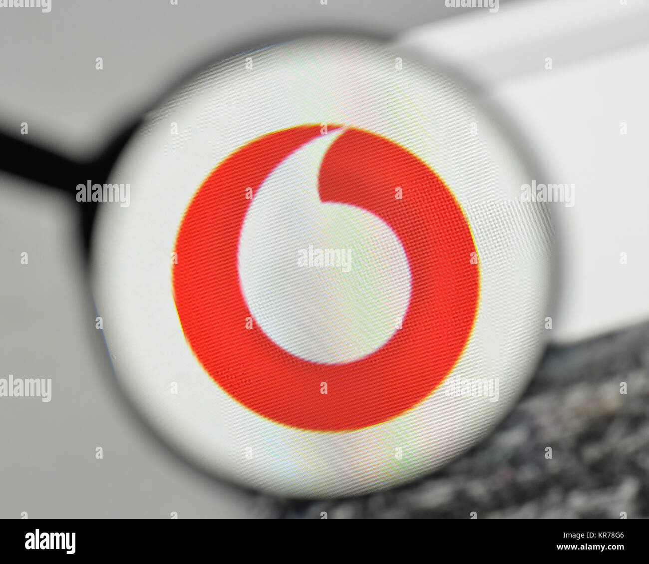 Milan, Italy - November 1, 2017: Vodafone Group logo on the website ...